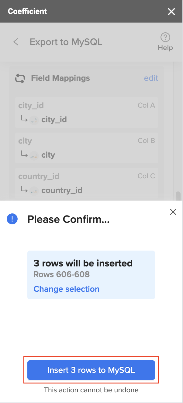 Export to SQL DB – Coefficient