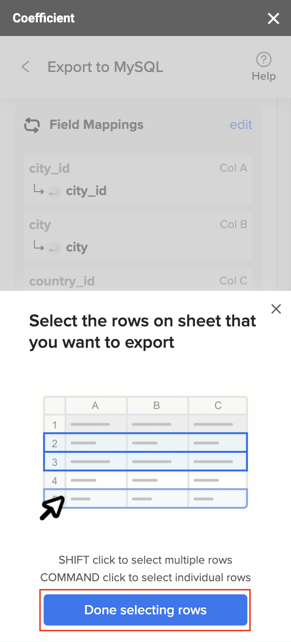 Export to SQL DB – Coefficient