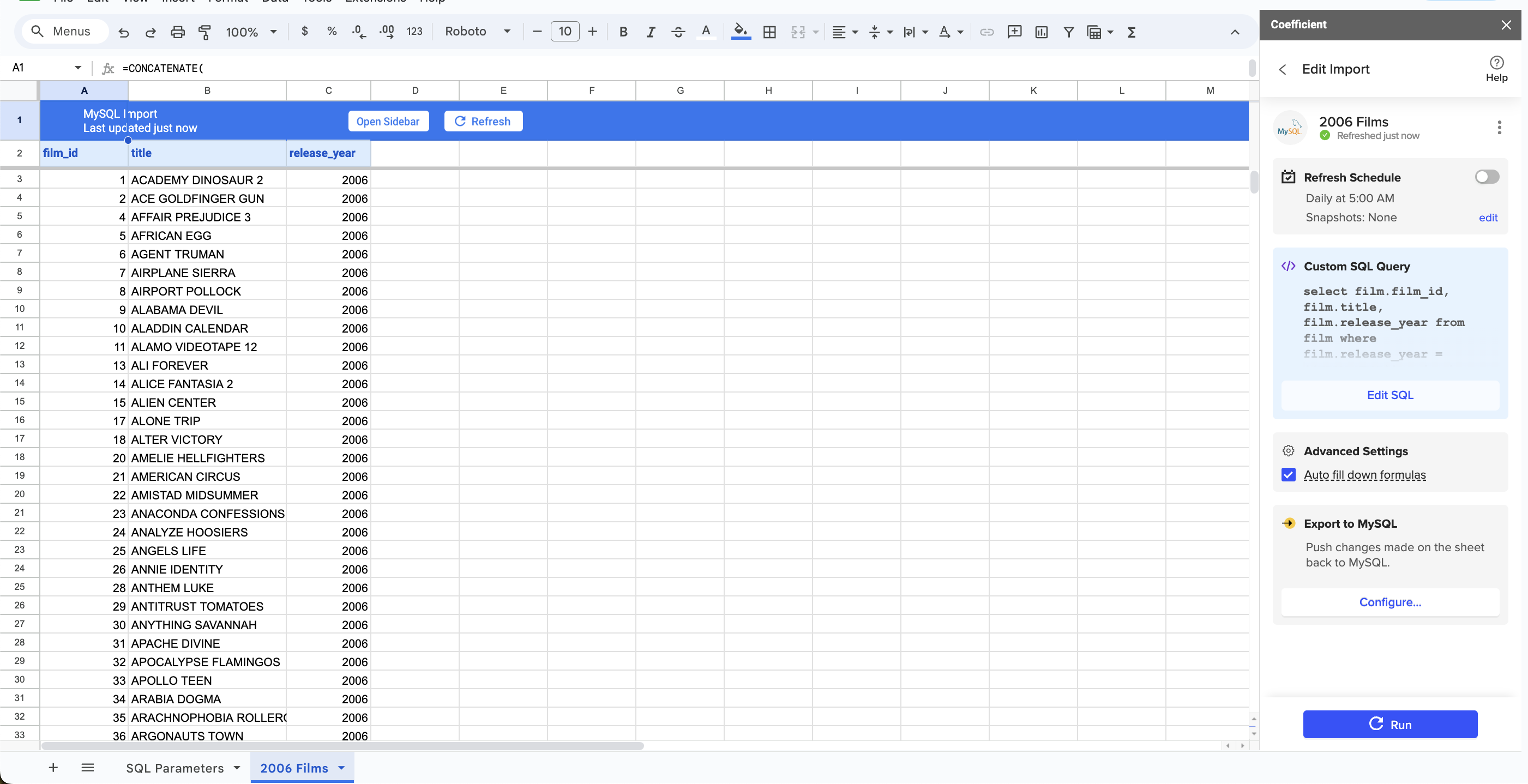 SQL Parameters – Coefficient