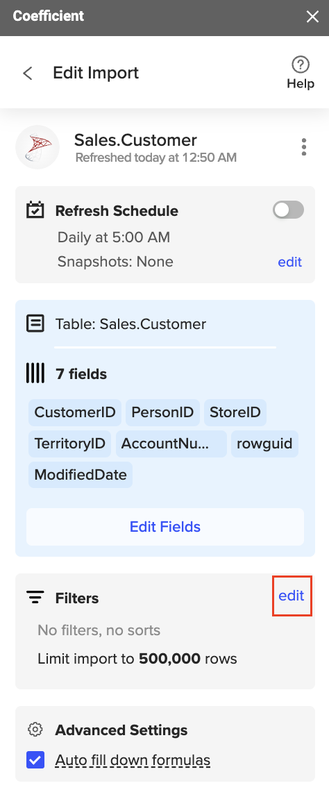 Sheet Optimization – Coefficient