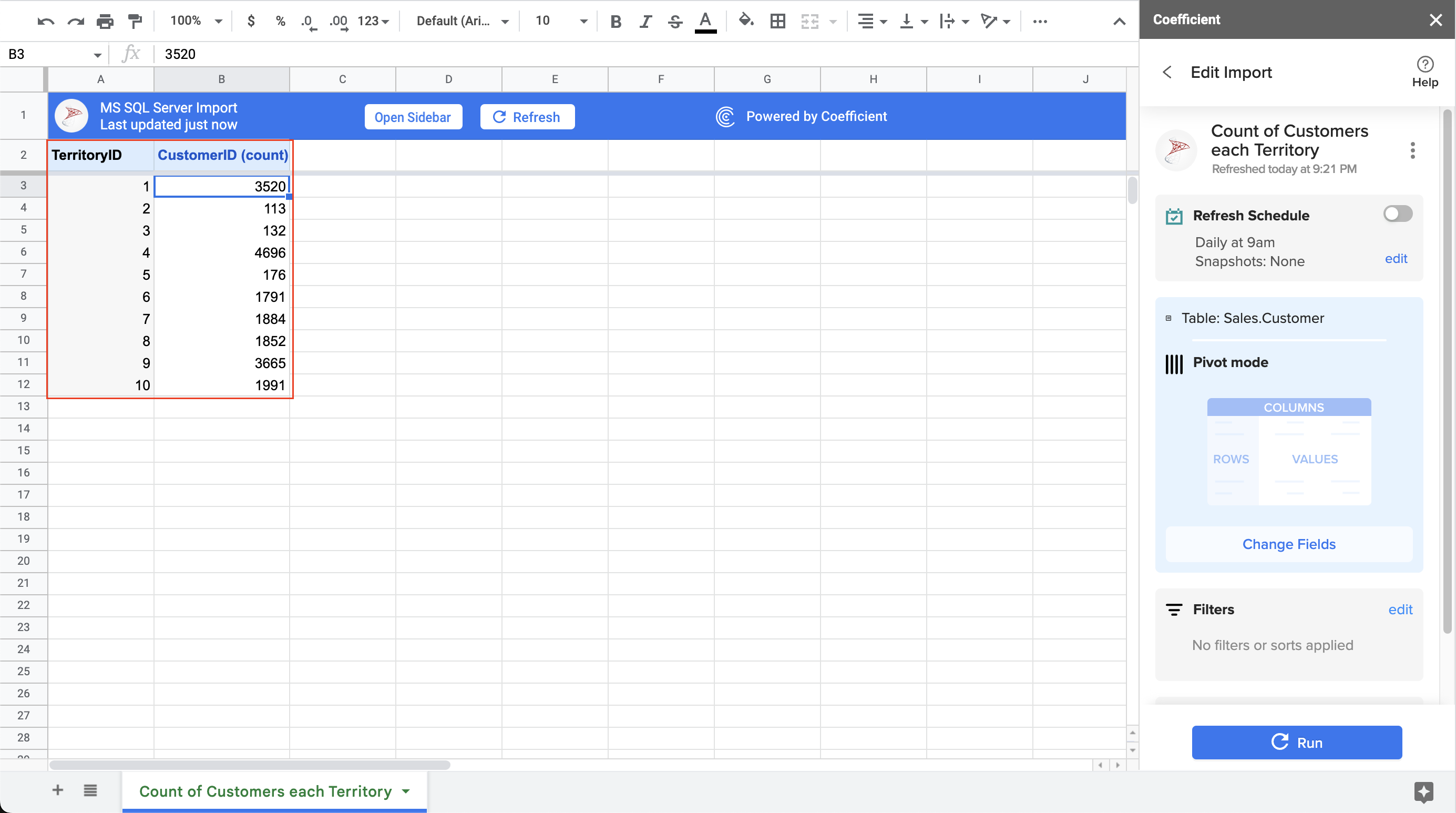 Sheet Optimization – Coefficient
