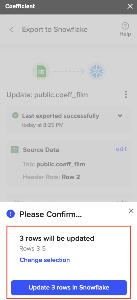 Export to Snowflake – Coefficient